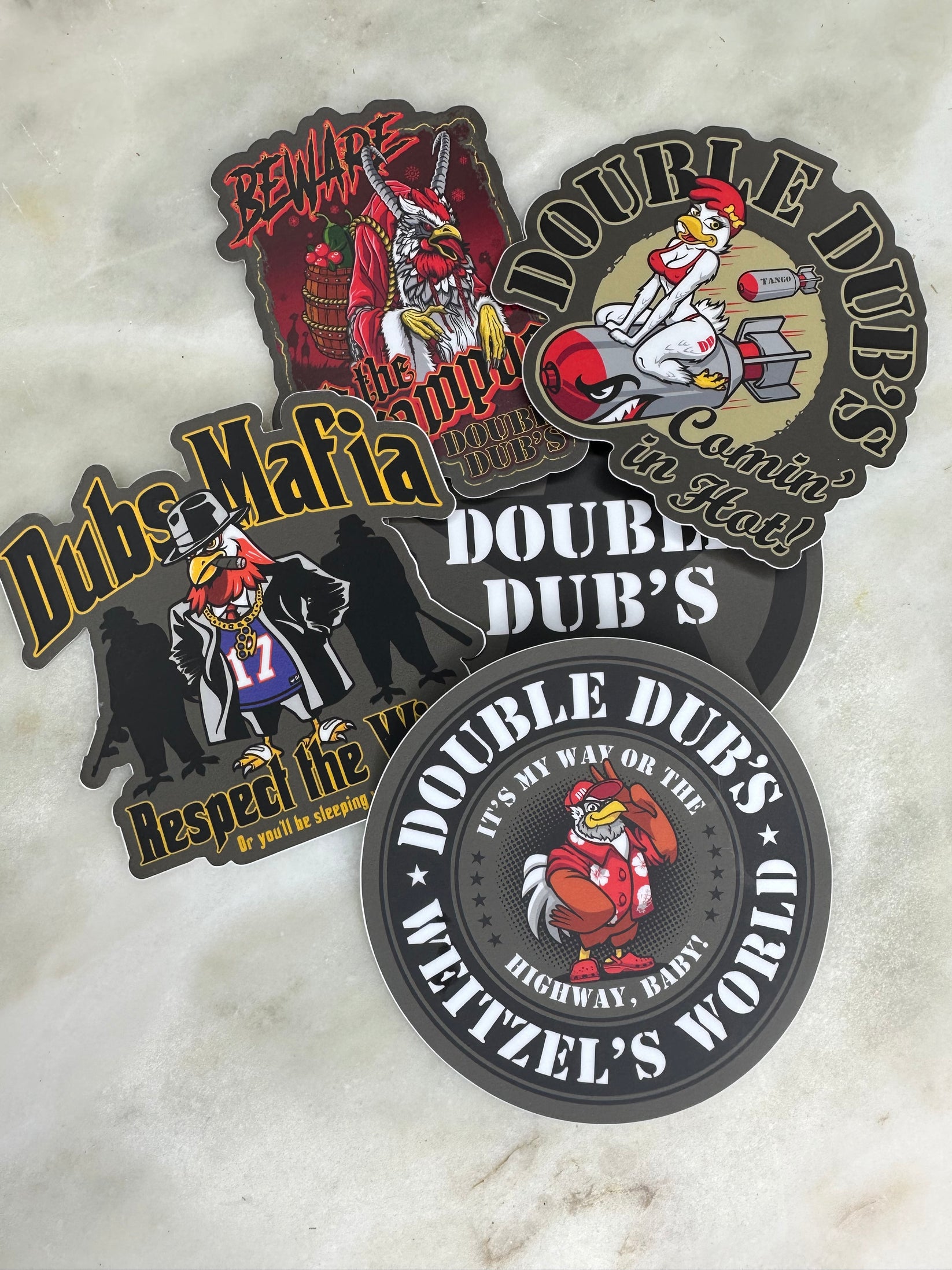 Double Dub's 4" Sticker 5 Pack – Double Dubs Swag